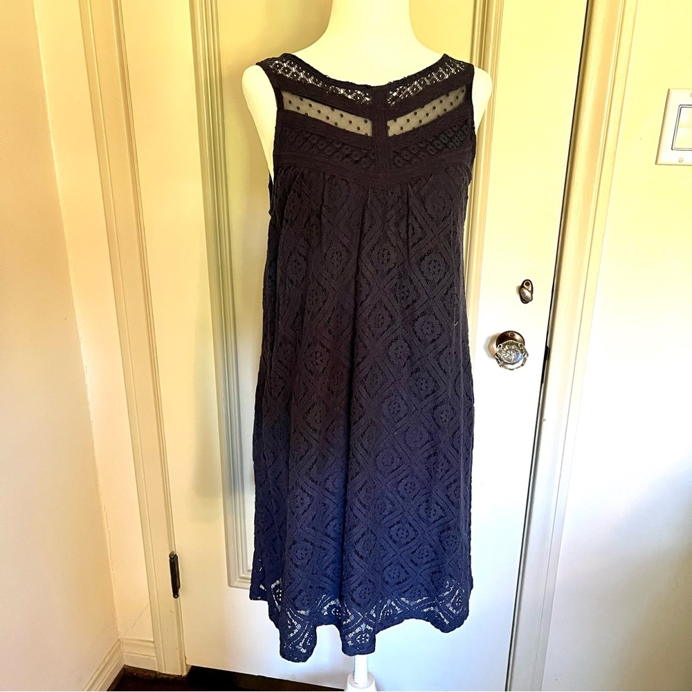 Navy Blue Lace Shift Dress - Gem